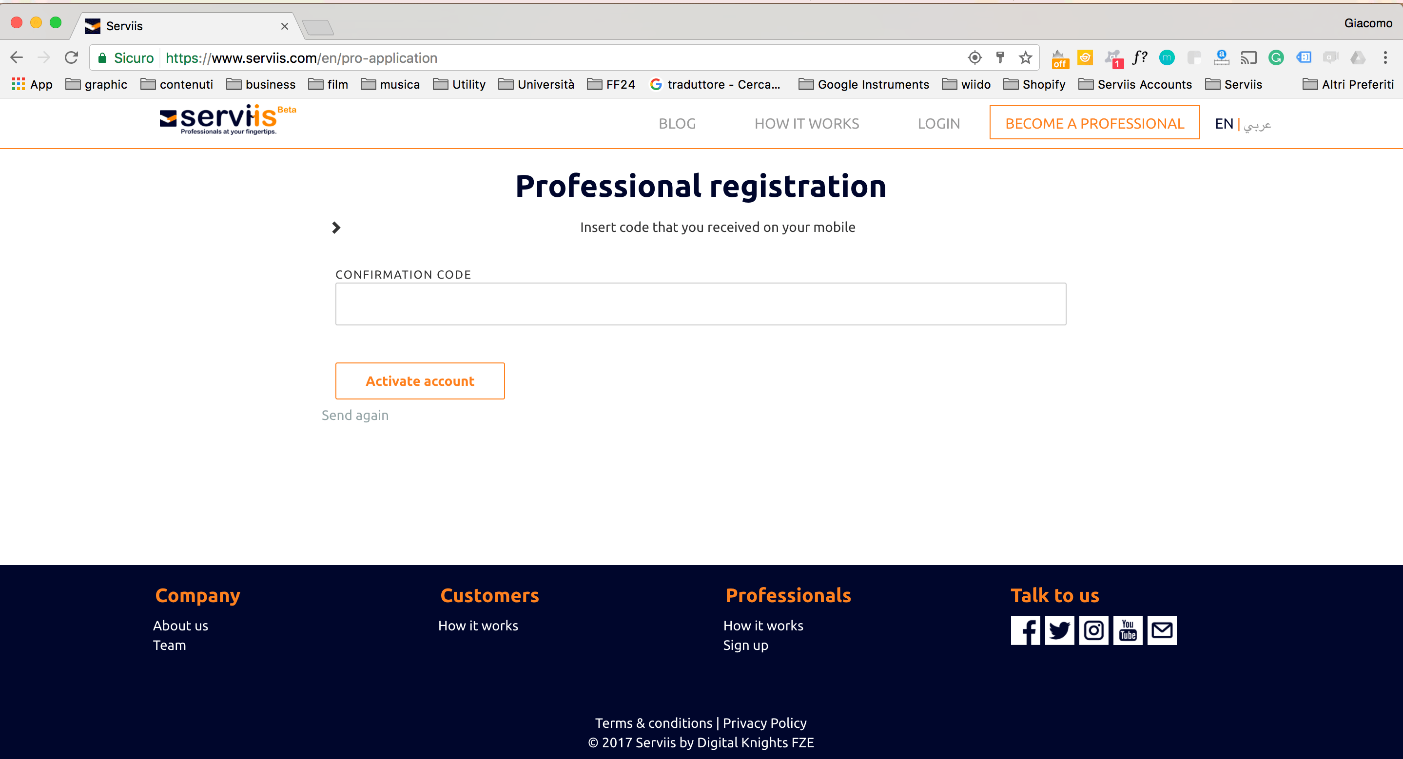 Are you a Professional? See how to register to Serviis in just 3 steps ...